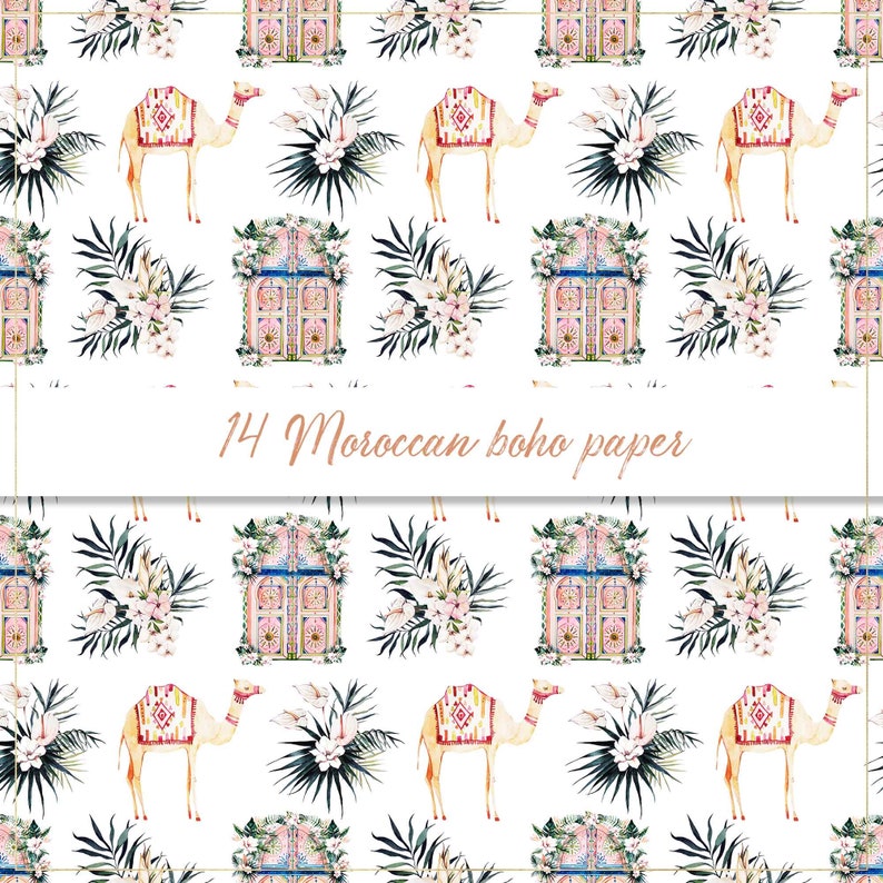 Moroccan Boho Digital Paper Seamless Pattern Moroccan Paper - Etsy