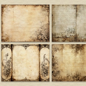 Vintage Empty Journal Pages, Printable Grunge Journaling, Ephemera ...