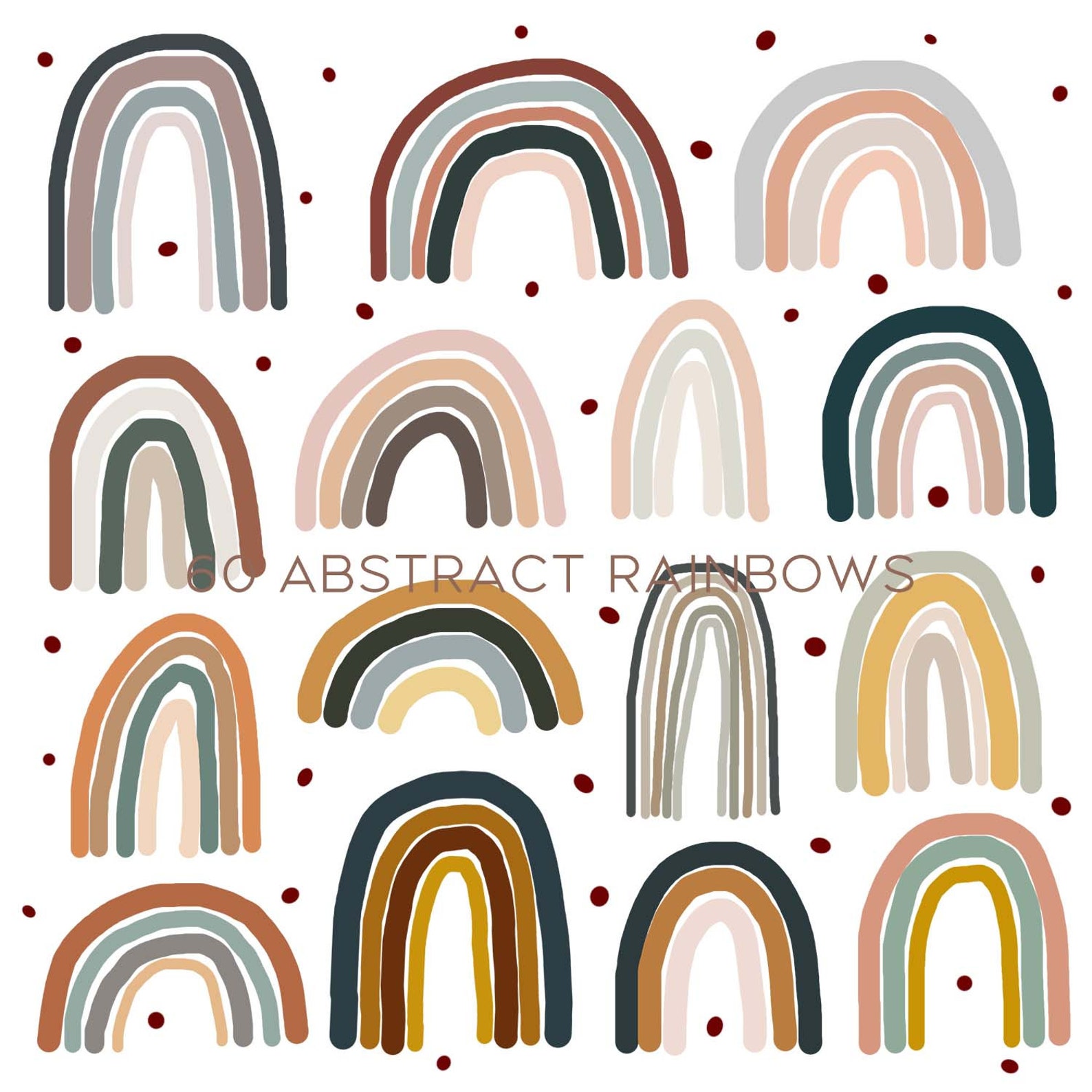 Abstract Rainbow Clipart Modern Rainbows Boho Rainbow Clip - Etsy