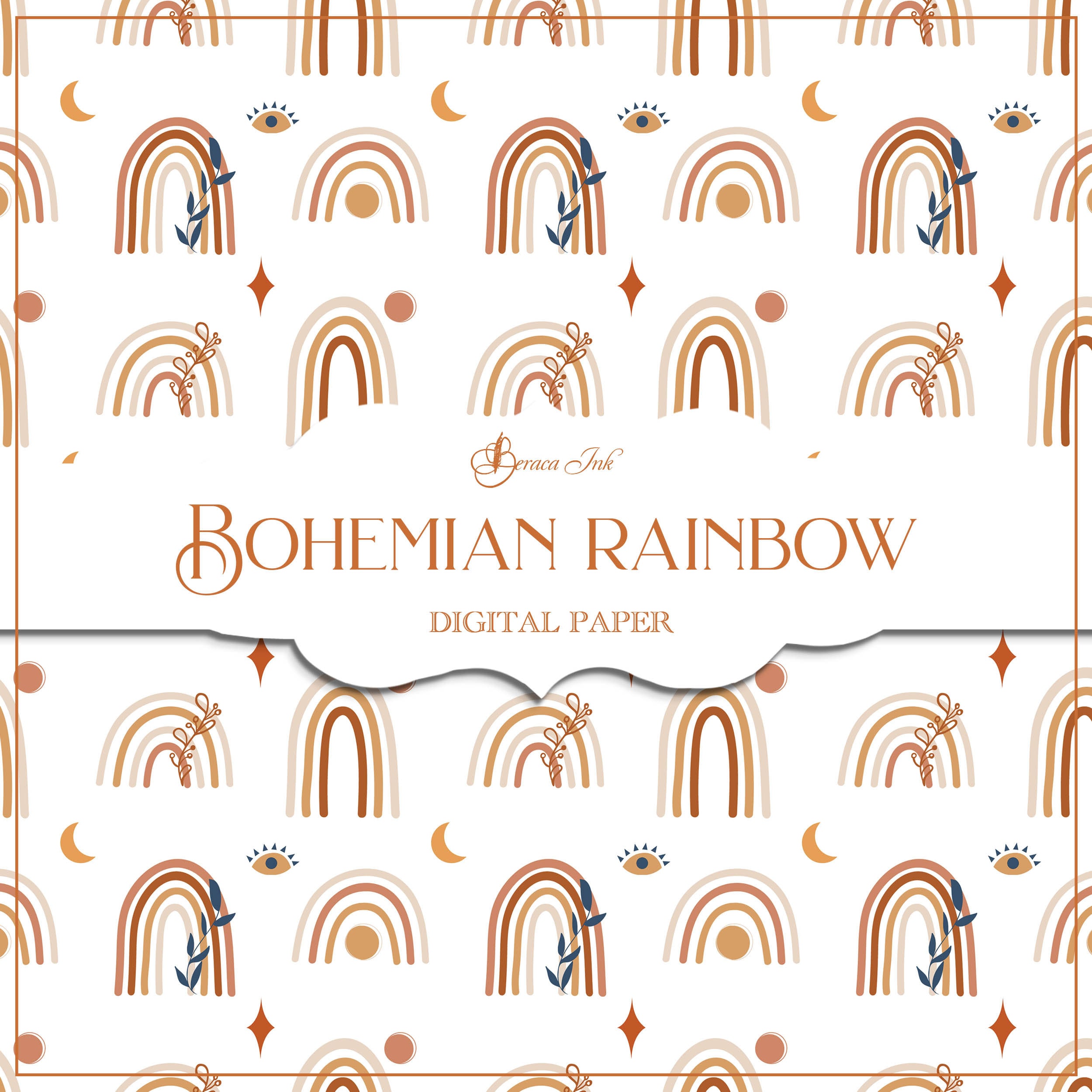Bohemian Rainbow Digital Paper Rainbow Seamless Pattern Boho - Etsy
