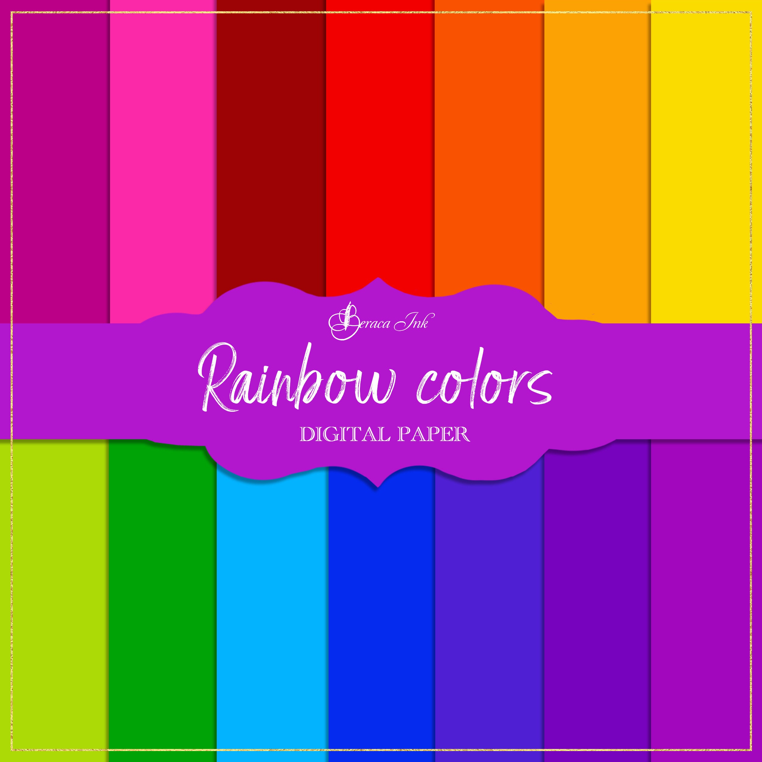 Rainbow Digital Paper Solid Color Paper Colorful Wallpaper - Etsy