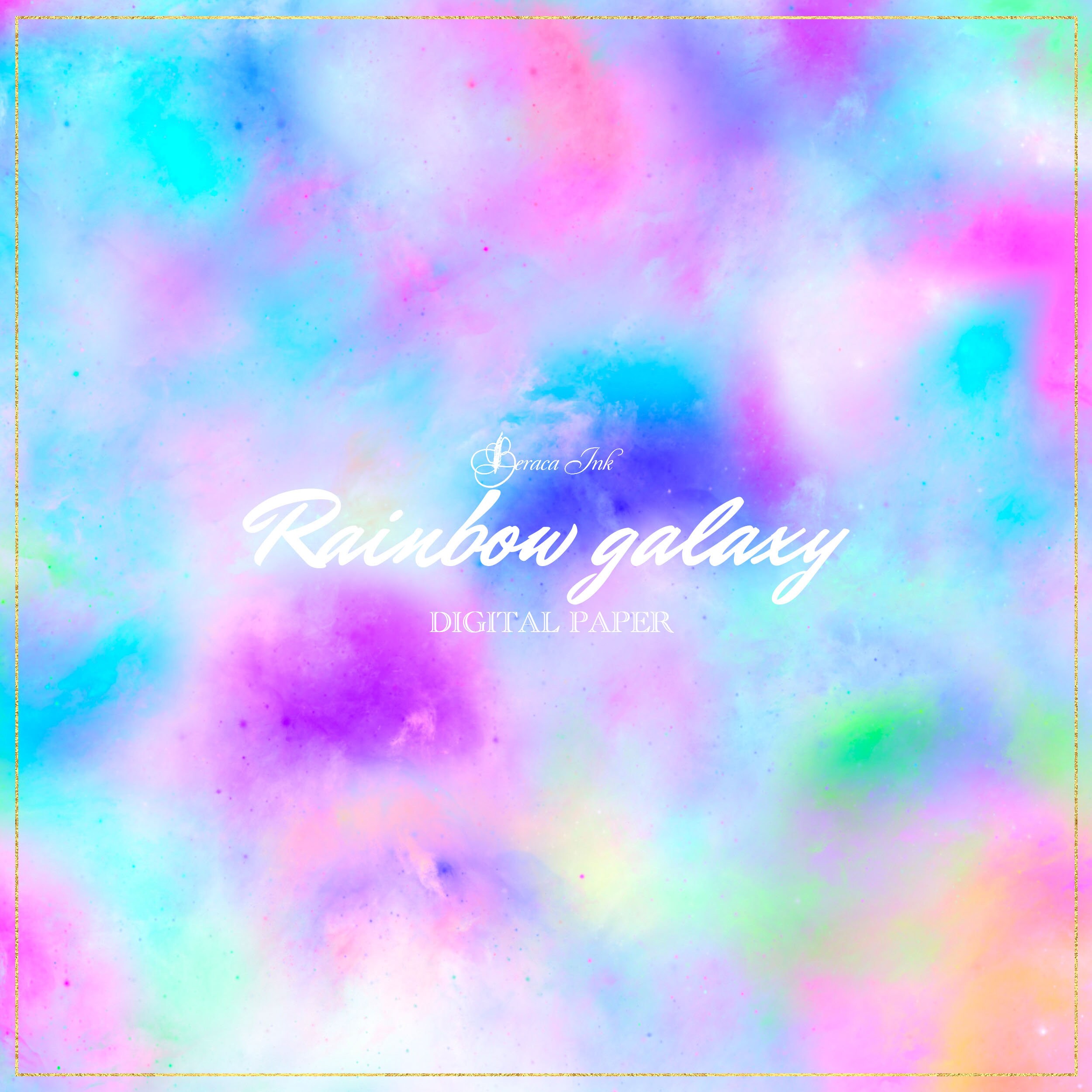 Rainbow Galaxy Digital Paper Stars Pattern Pink Galaxy | Etsy