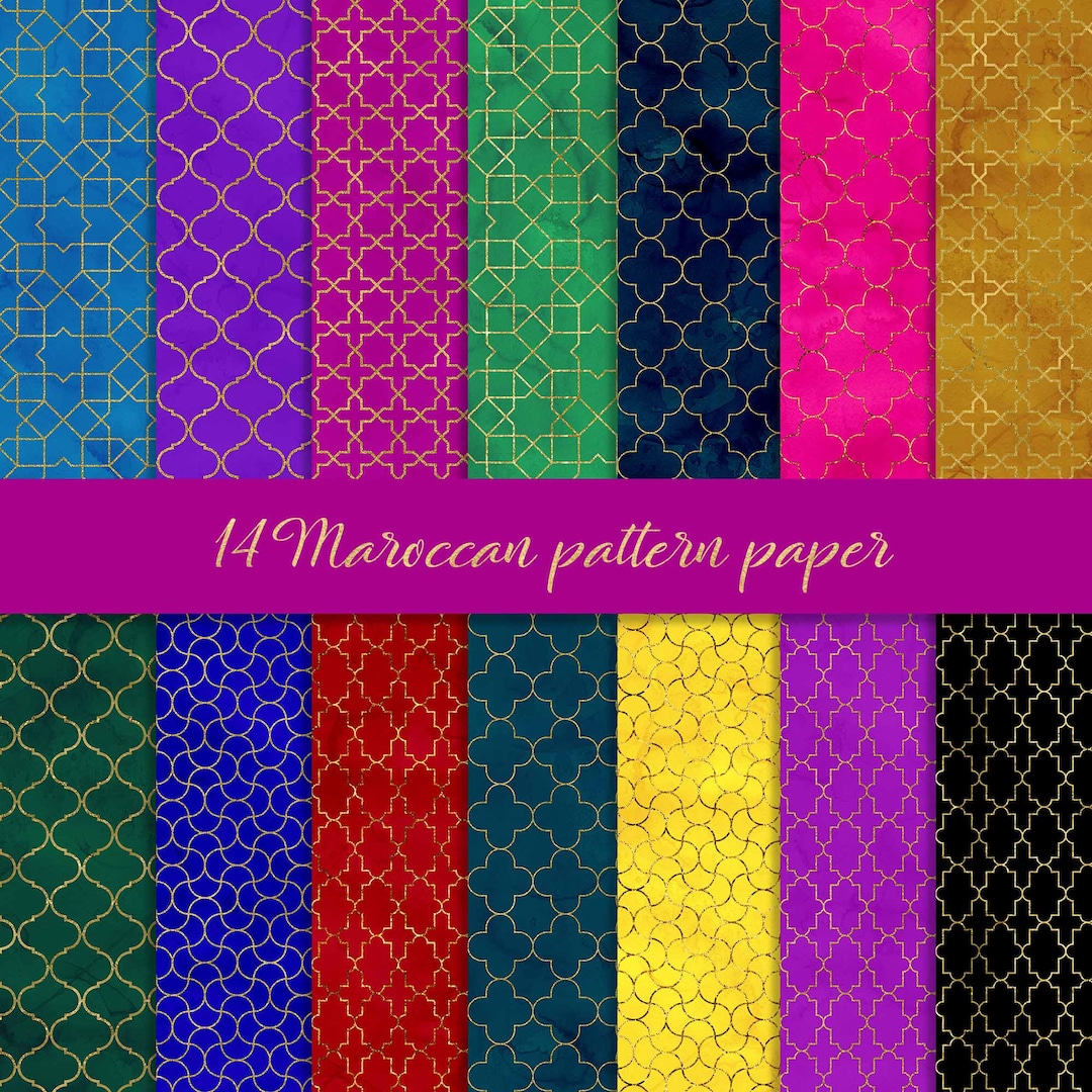 Moroccan Digital Paper, Seamless Paper, Gold Pattern Paper, Arabic ...