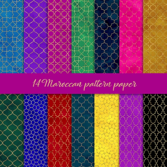 Moroccan Digital Paper Seamless Paper Gold Pattern Paper - Etsy