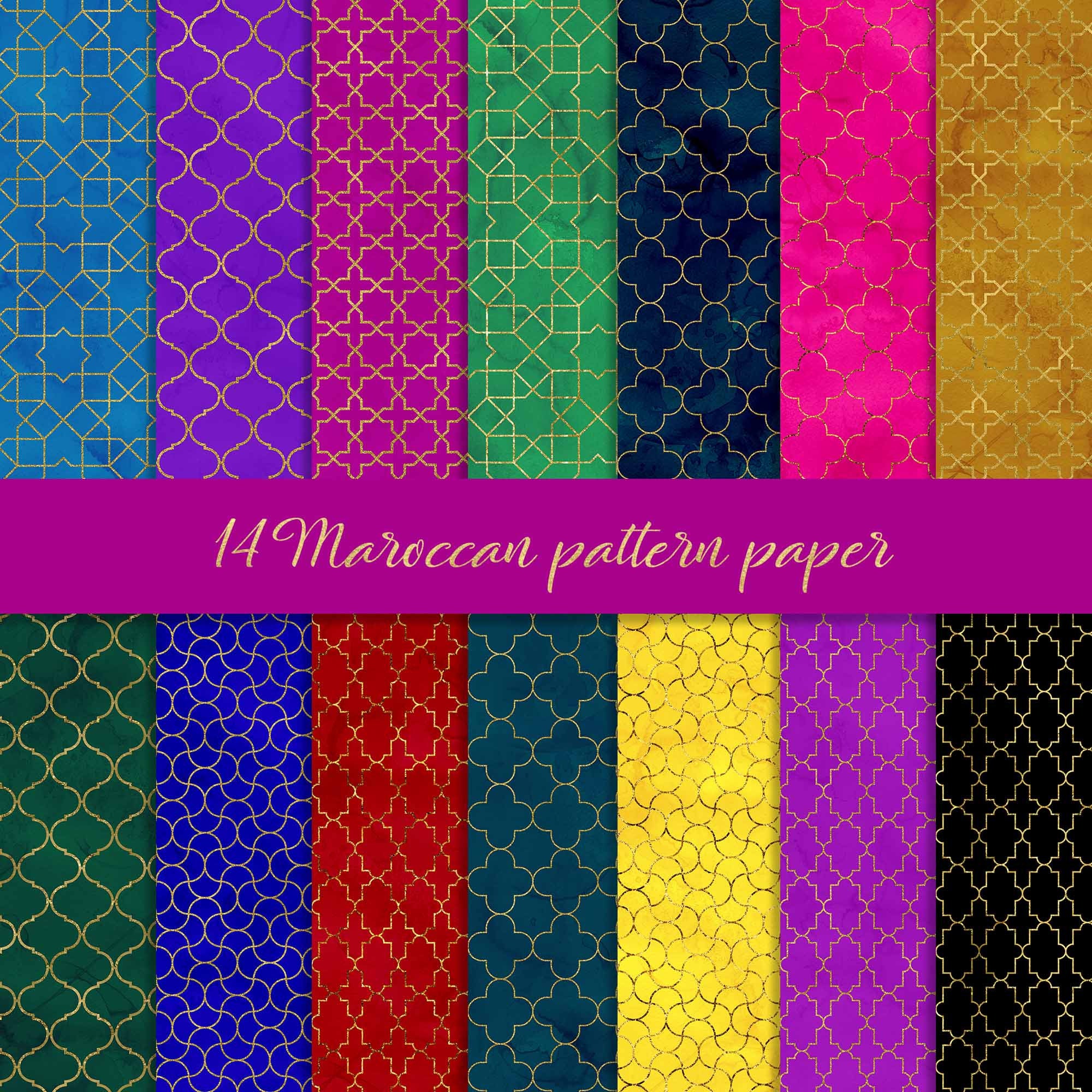 Moroccan Digital Paper, Seamless Paper, Gold Pattern Paper, Arabic ...