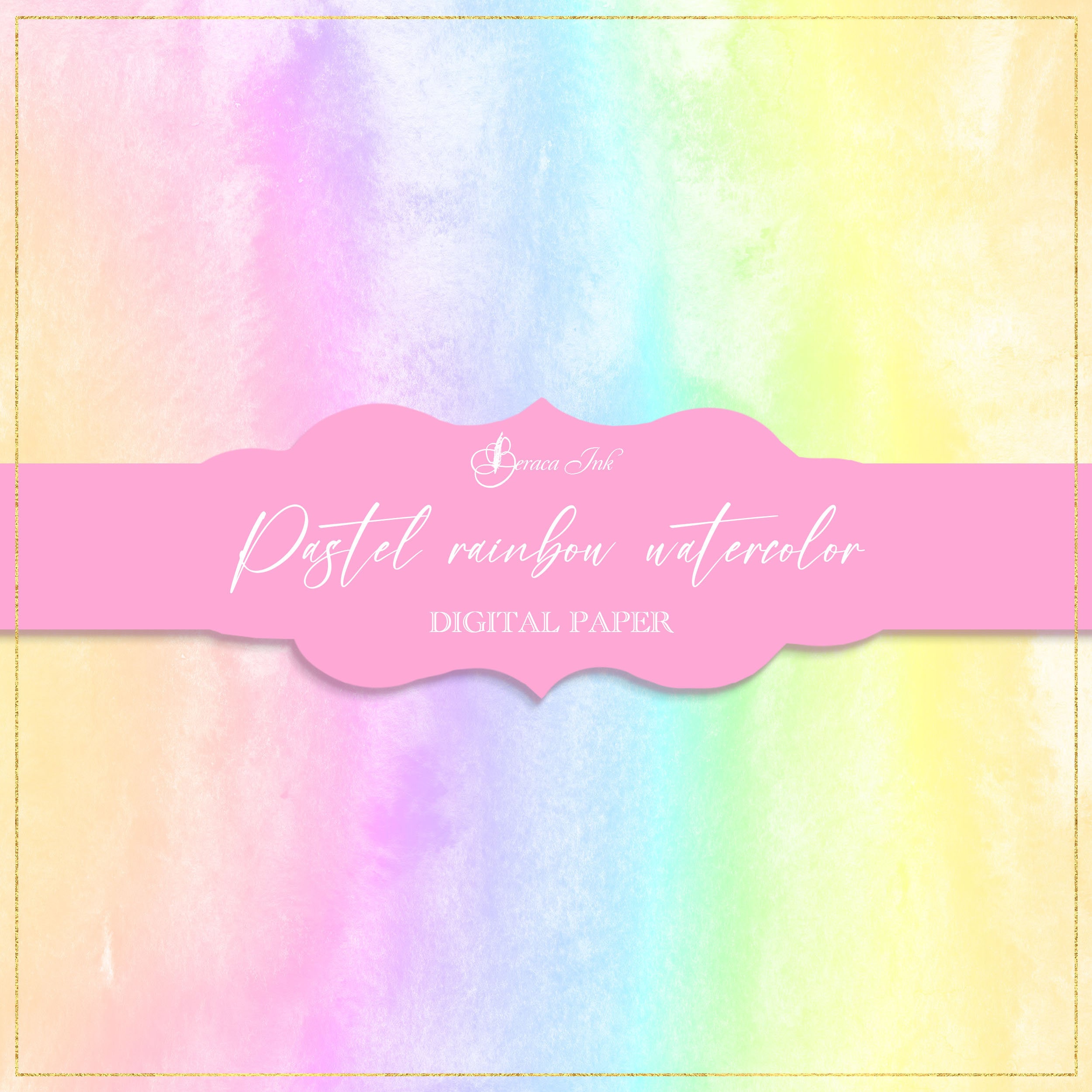 Pastel Rainbow Watercolor Digital Paper Gradient Wallpaper | Etsy