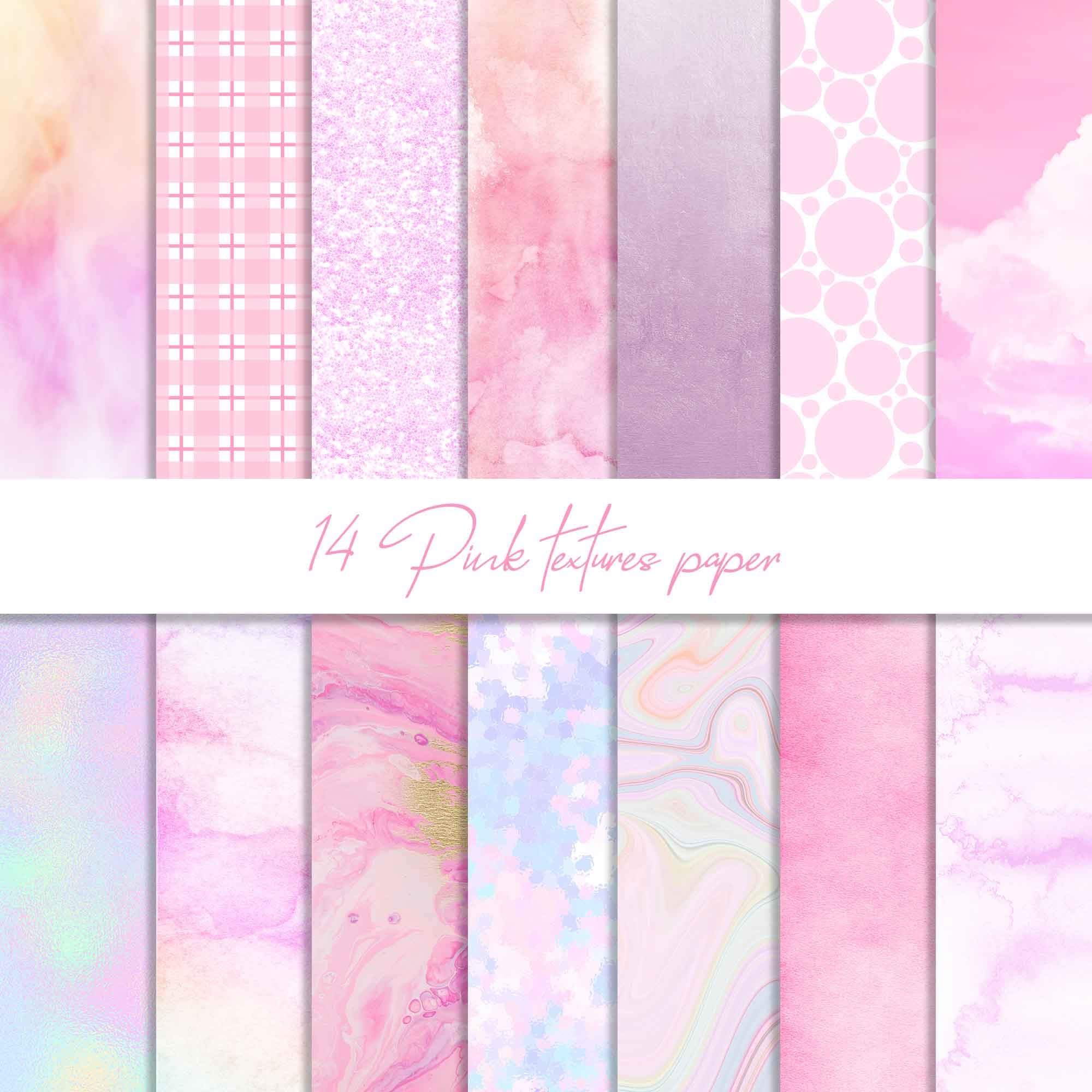 Pink textures digital paper pastel pink paper holographic | Etsy