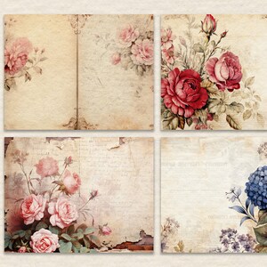 Vintage Floral Journal Pages, Printable Paper, Vintage Botanical ...