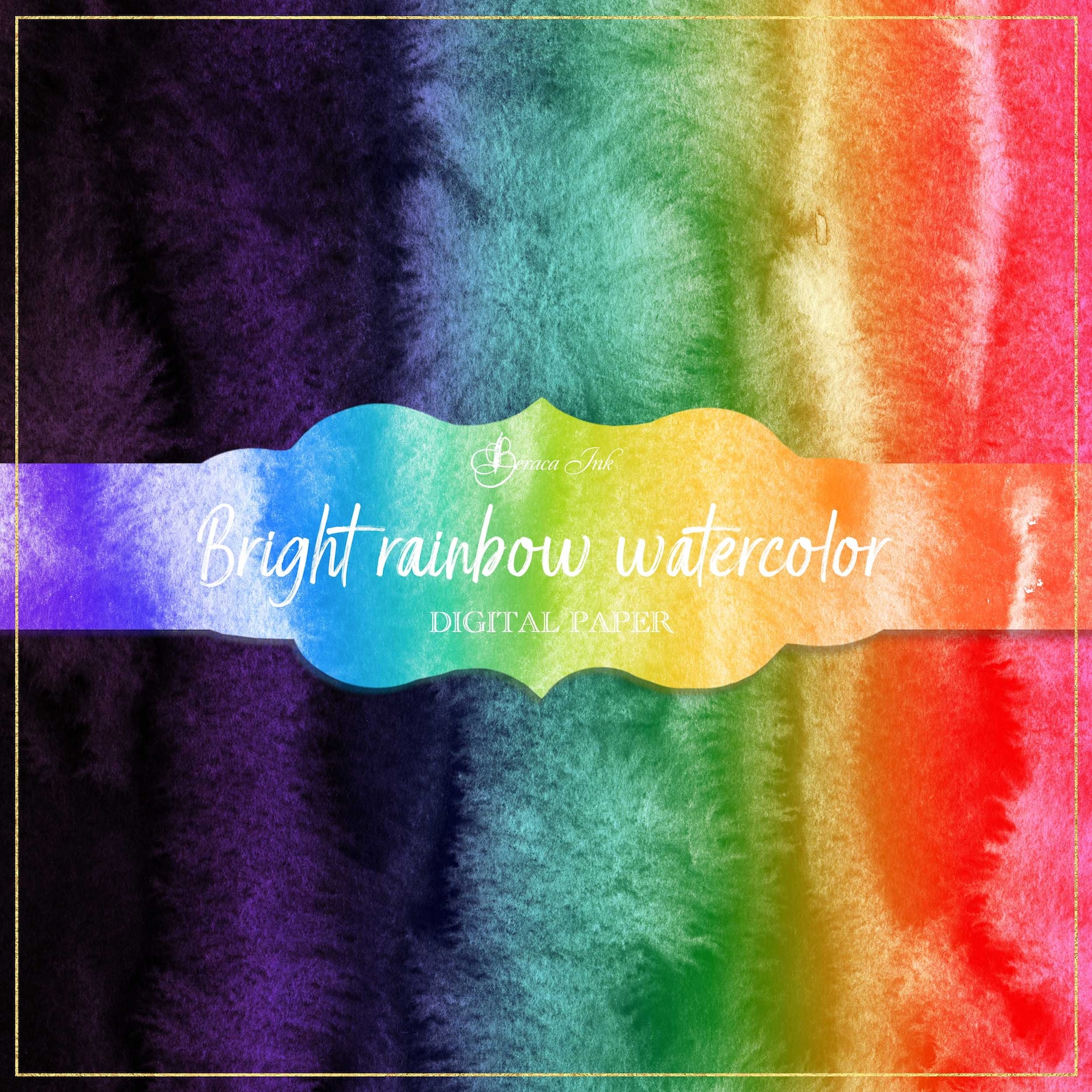 Bright Rainbow Watercolor Digital Paper Watercolour Texture | Etsy
