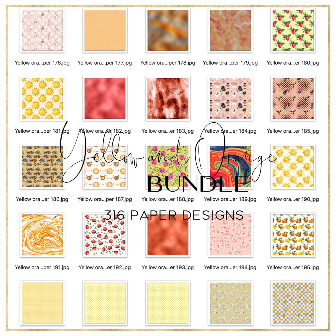 Yellow and Orange BUNDLE Digital Paper Yellow Wallpaper - Etsy