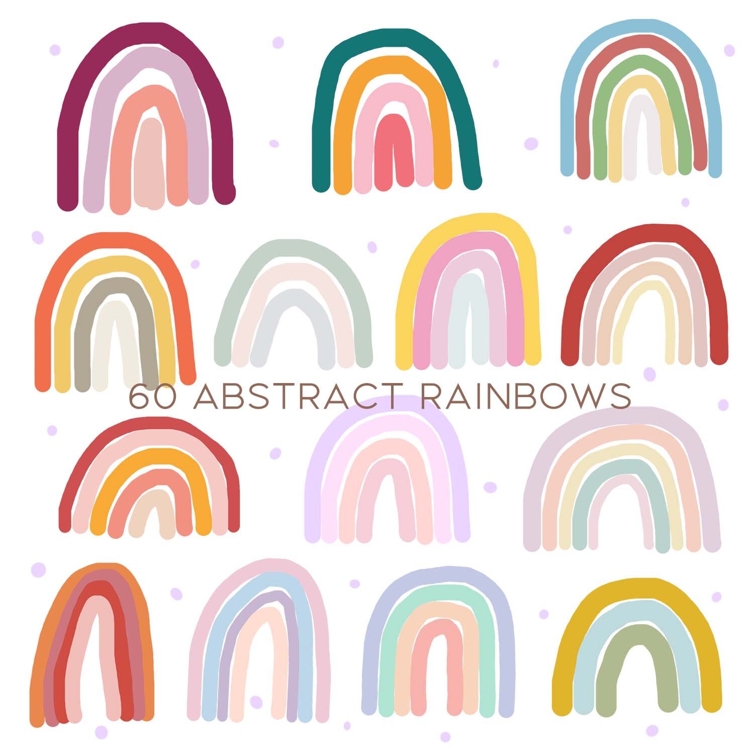 Abstract Rainbow Clipart Modern Rainbows Boho Rainbow Clip - Etsy