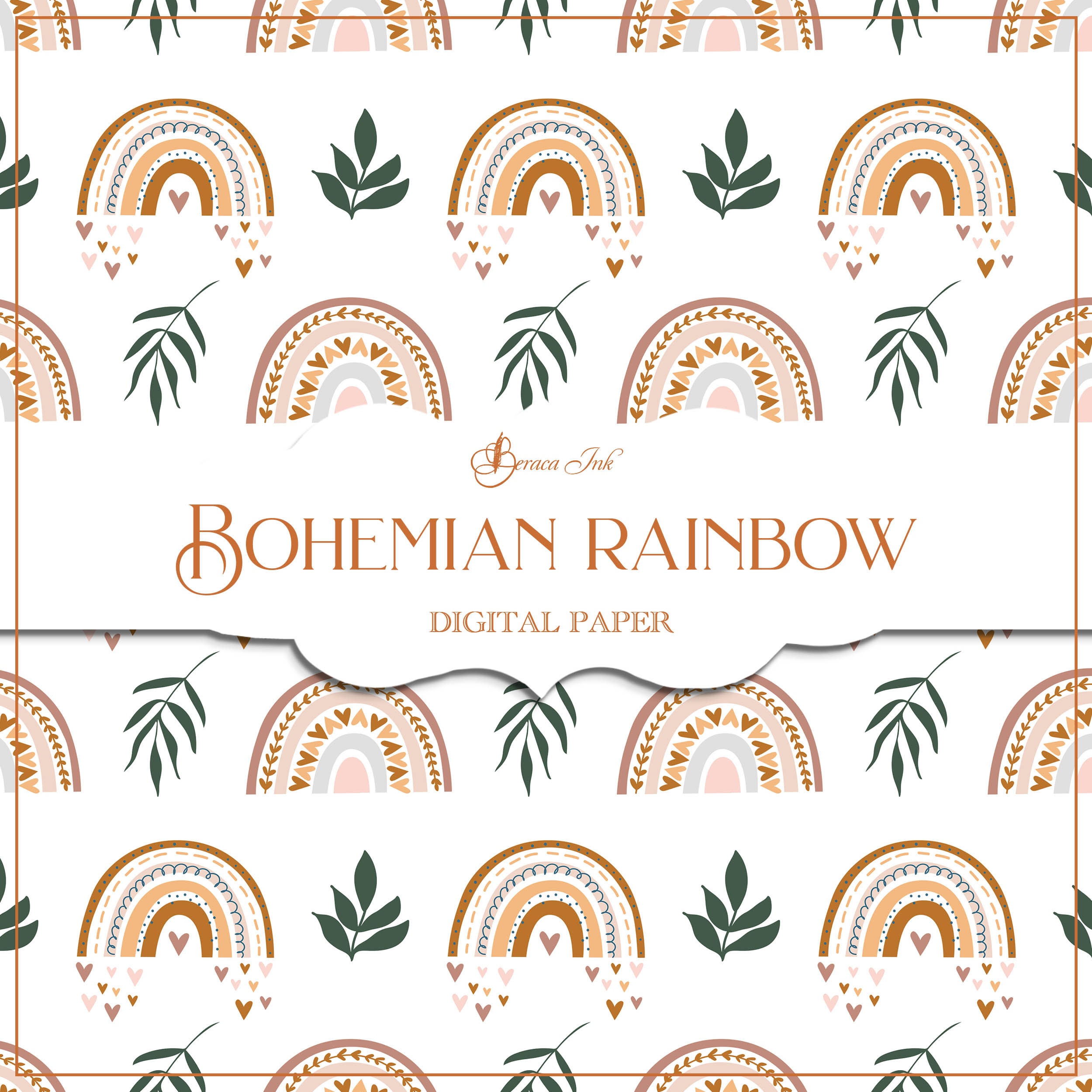 Bohemian Rainbow Digital Paper Rainbow Seamless Pattern Boho - Etsy