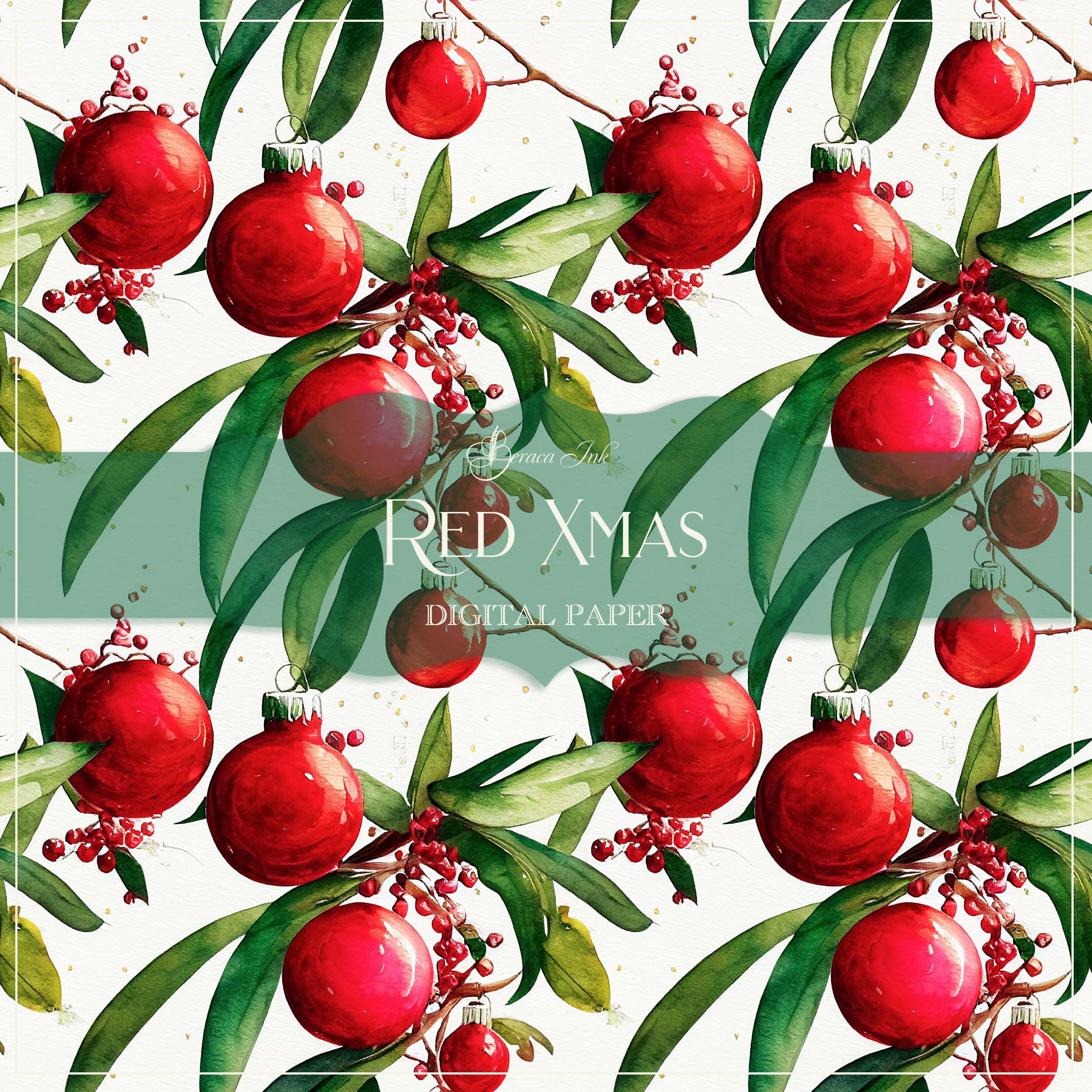 Red Xmas Digital Paper Seamless Pattern Vintage Christmas - Etsy