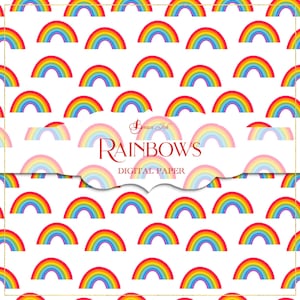 Rainbow Digital Paper, Seamless Pattern, Rainbow Background, Rainbow ...