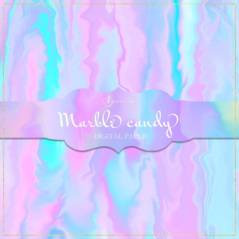 Marble Candy Digital Paper Marbling Pattern Colorful | Etsy