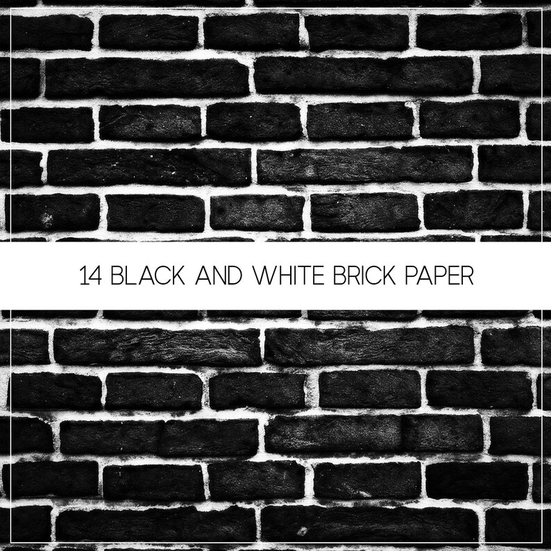 Black and White Brick Digital Paper Brick Background - Etsy
