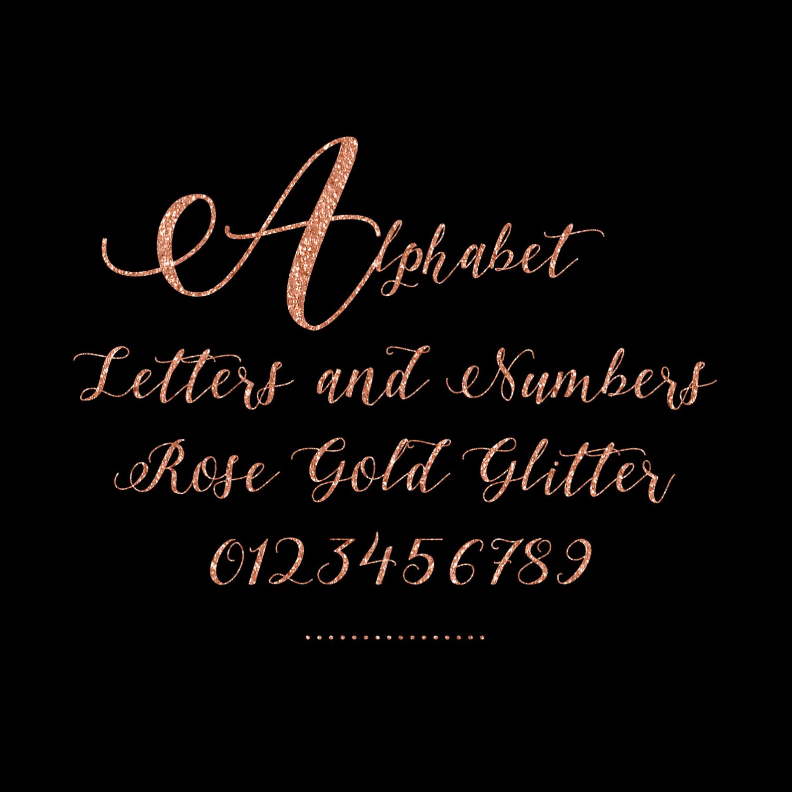 Rose Gold Glitter Alphabet Rose Gold Alphabet Clip Art Rose | Etsy