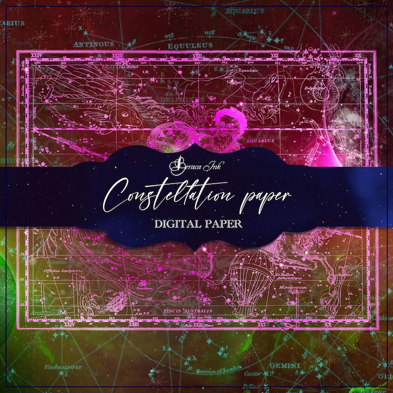 Constellation Digital Paper Galaxy Backdrop Star Map Paper - Etsy