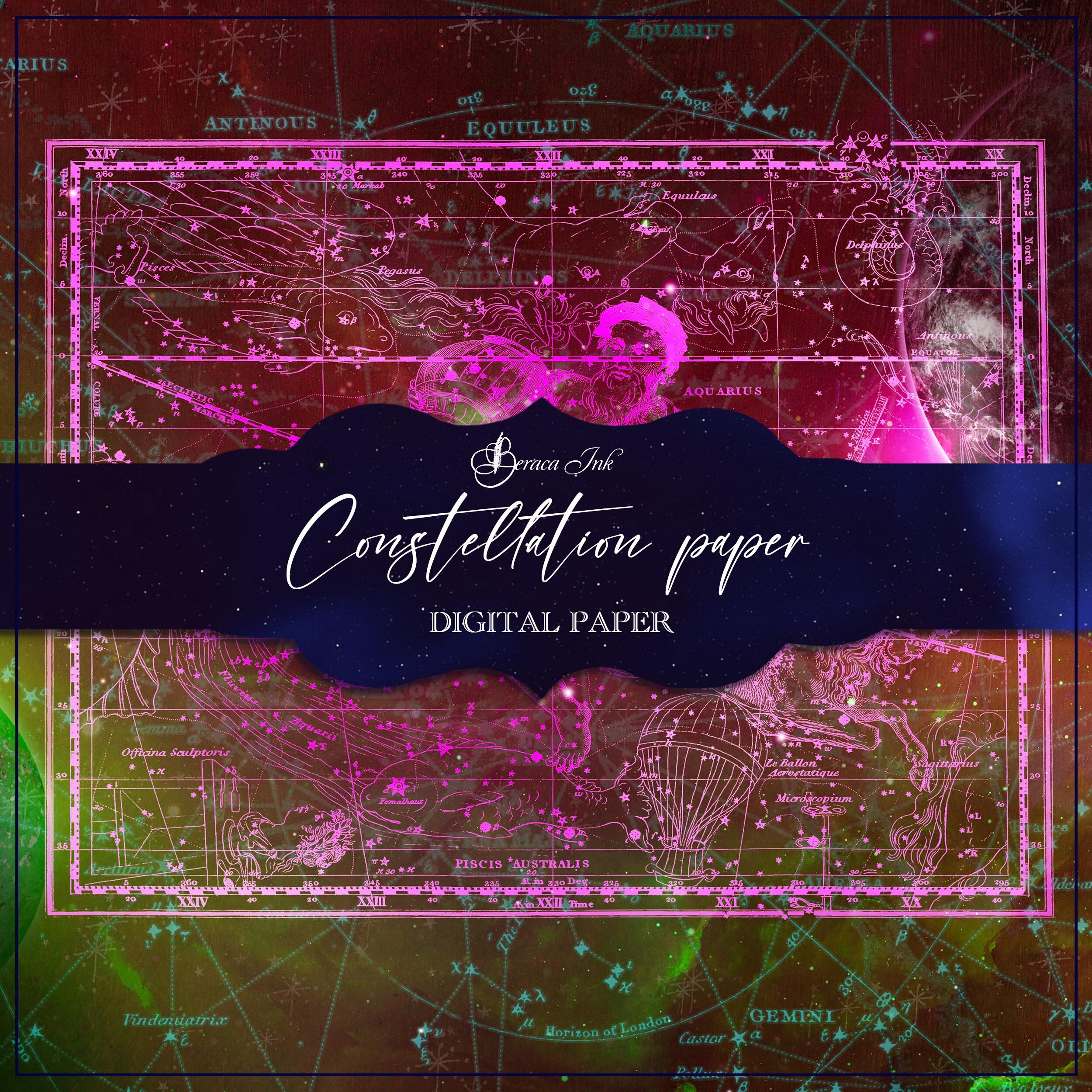 Constellation Digital Paper Galaxy Backdrop Star Map Paper - Etsy