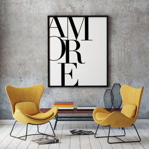 Amore Print, Printable Amore, Amore Wall Art, Amore Digital Print ...