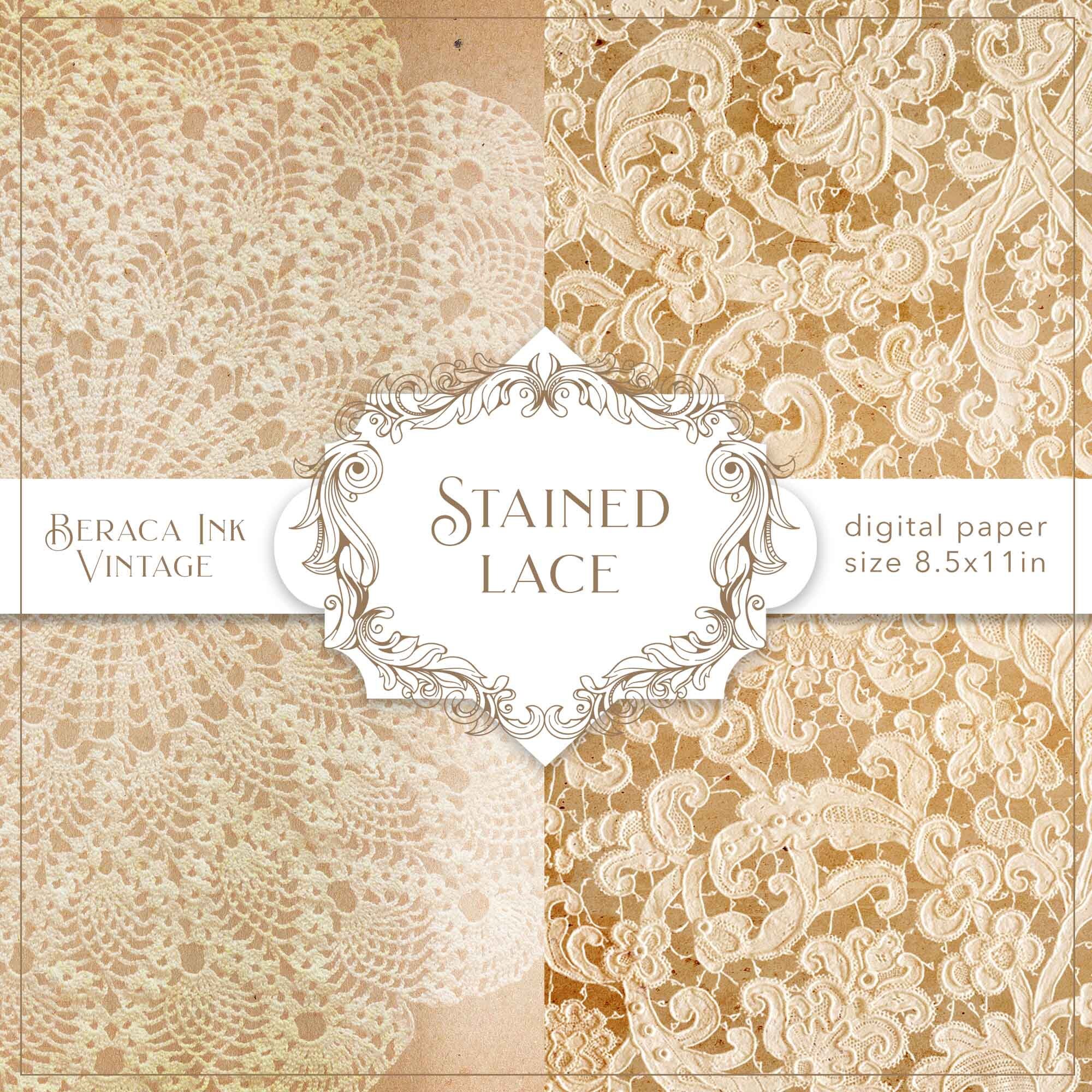 Stained Lace Digital Paper Antique Lace Paper Old Wallpaper | Etsy