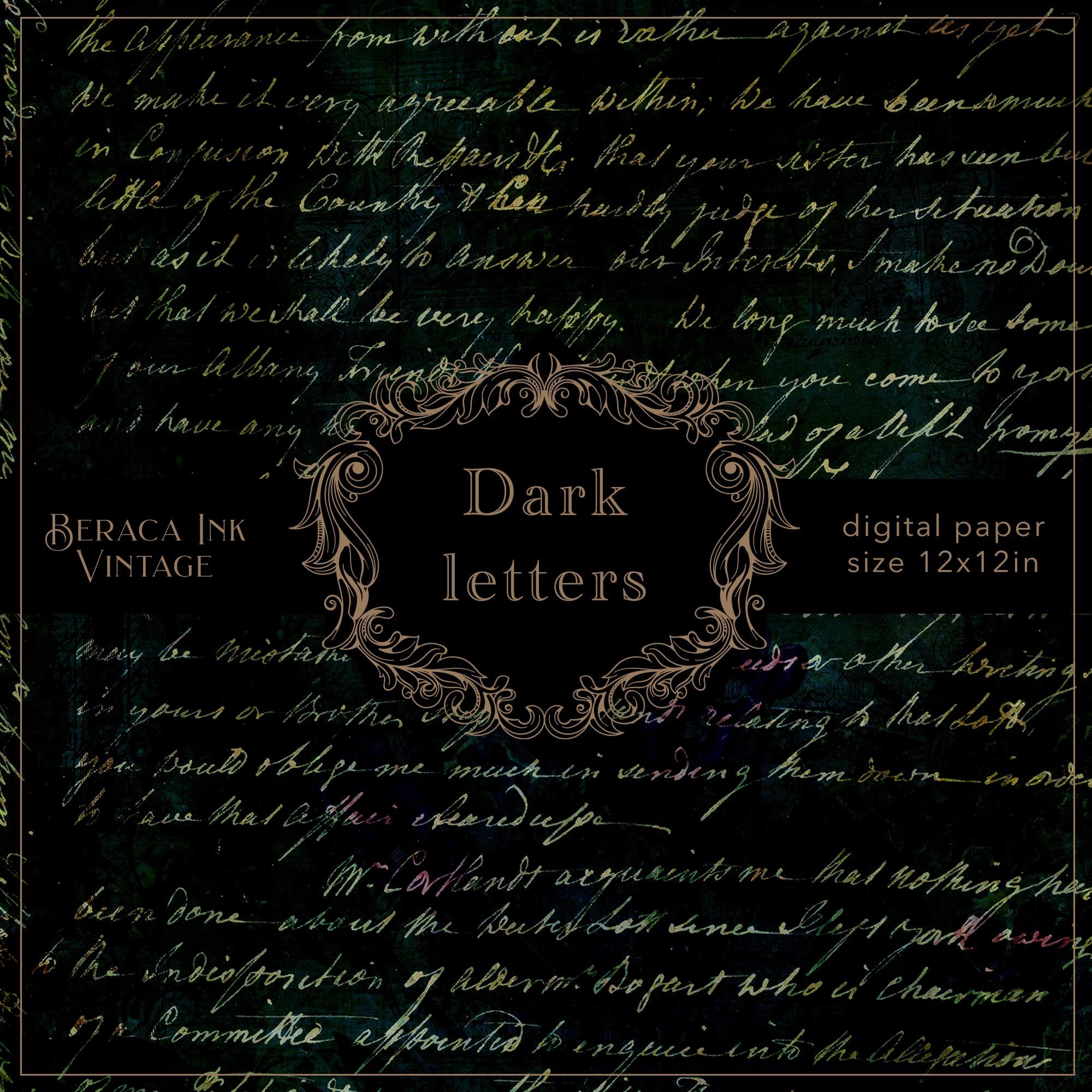 Dark Letters Digital Paper Grunge Paper Dark Academia Old - Etsy