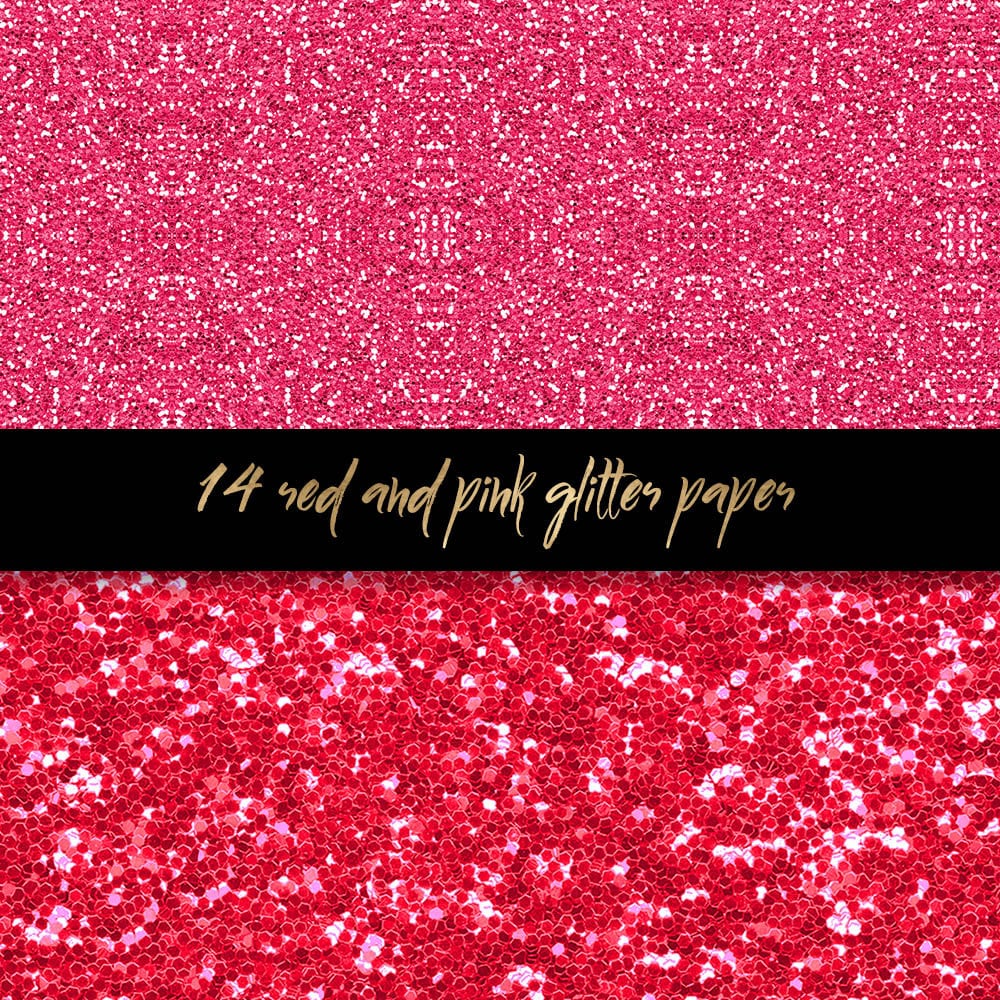Red Glitter Digital Paper, Pink Glitter Digital Paper, Red Glitter ...