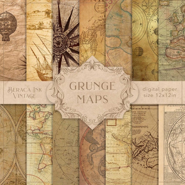 Scrapbook Paper Old World Map - Etsy