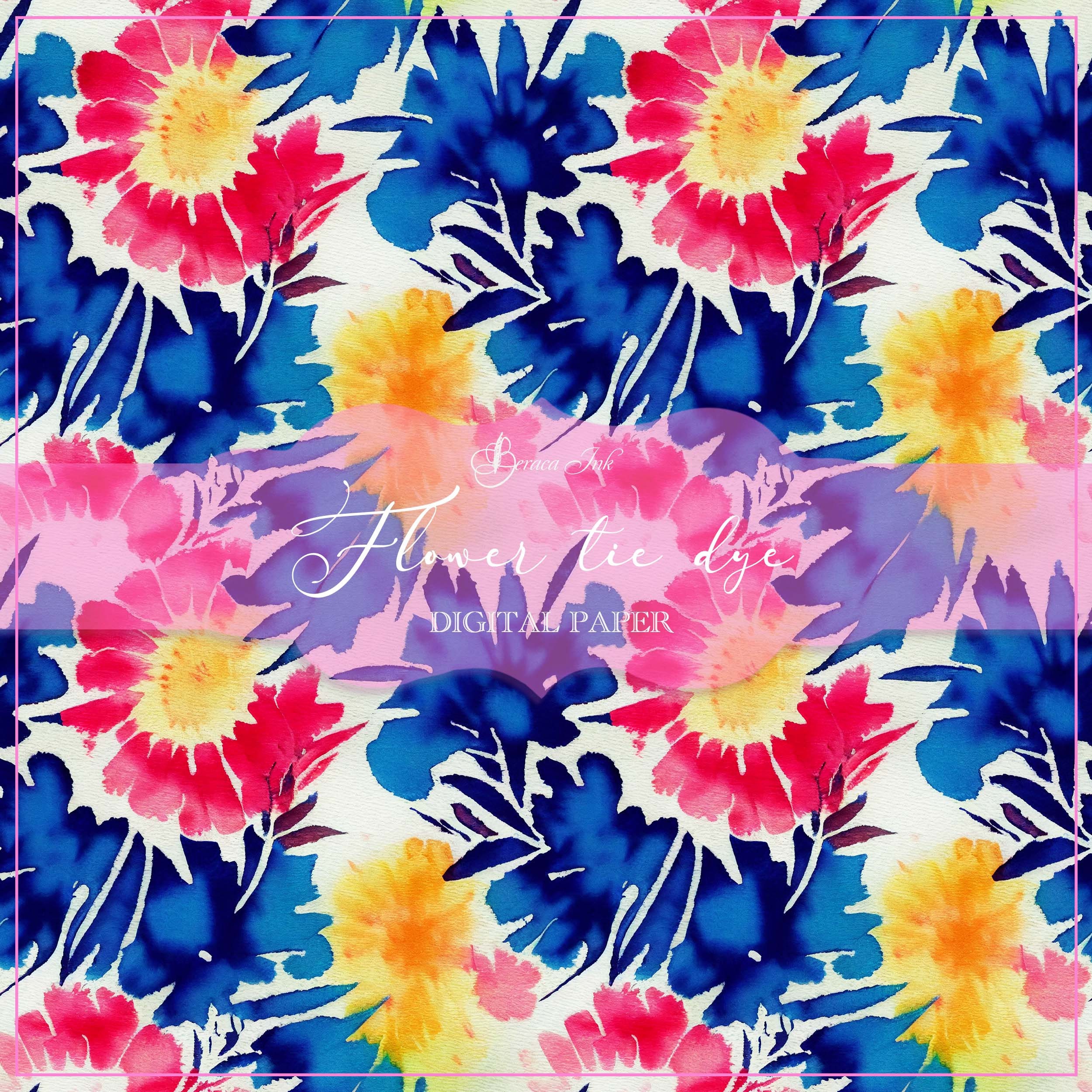 Flower Tie Dye Digital Paper Seamless Pattern Colorful - Etsy