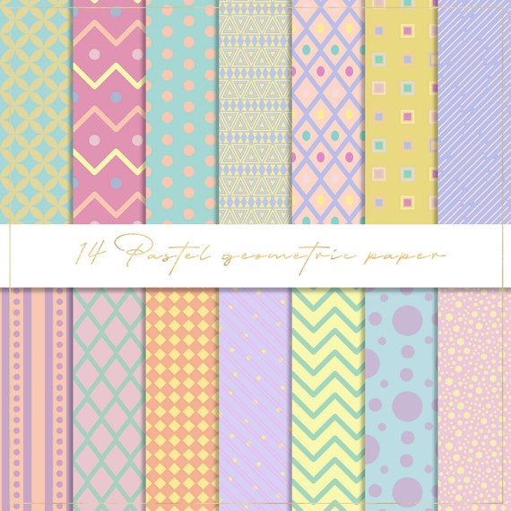 Pastel Geometric Digital Paper 2 Seamless Pattern Pastel - Etsy