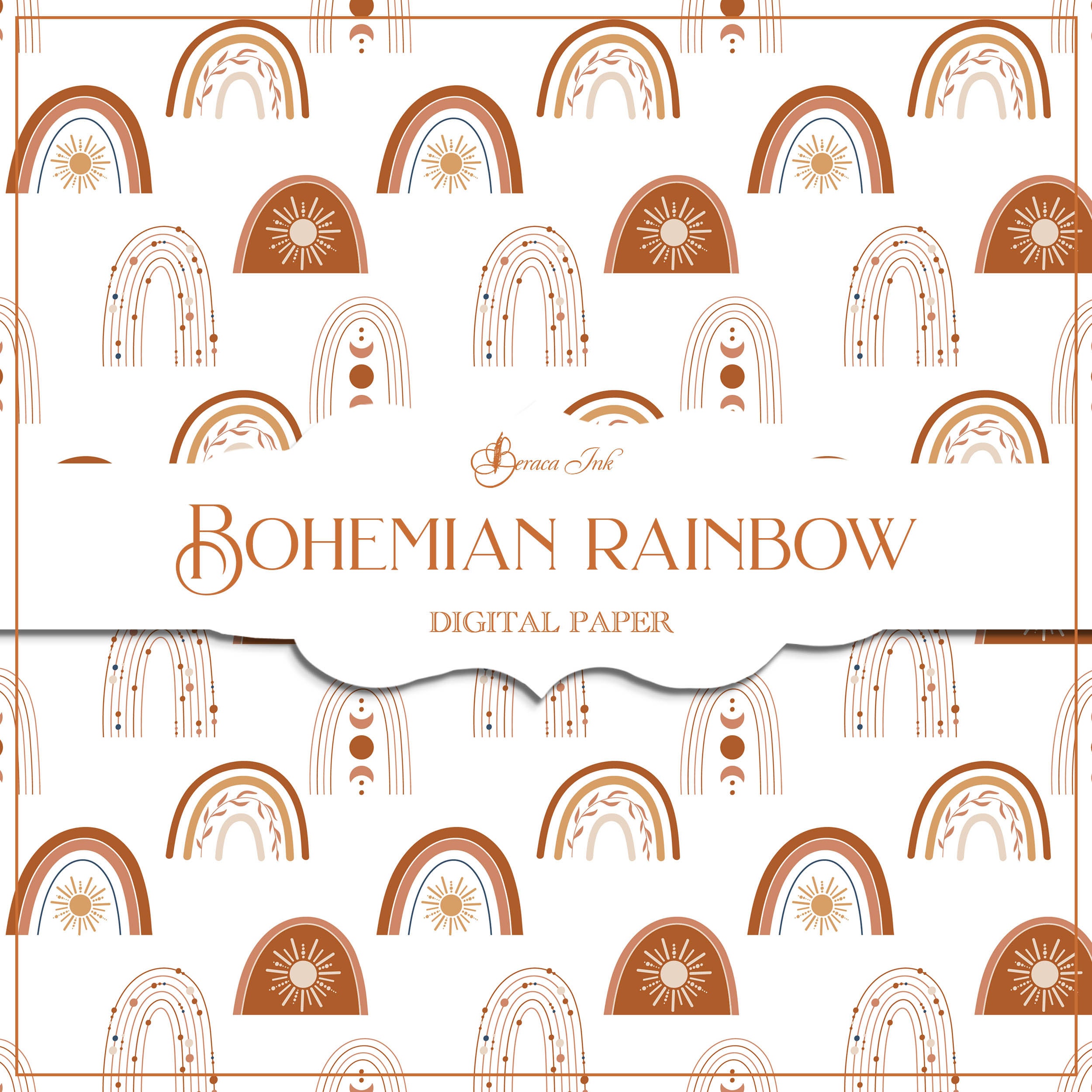 Bohemian Rainbow Digital Paper Rainbow Seamless Pattern Boho - Etsy