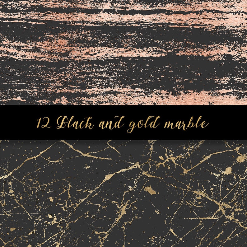 Gold Marble Digital Paper Black Marble Paper Marble - Etsy