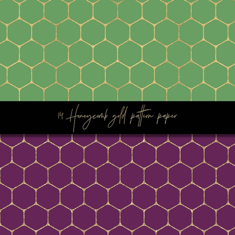 Honeycomb Gold Digital Paper Gold Honeycomb Pattern - Etsy