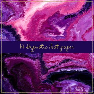 Hypnotic Ikat Digital Paper, Ikat Pattern, Rainbow Background, Abstract ...