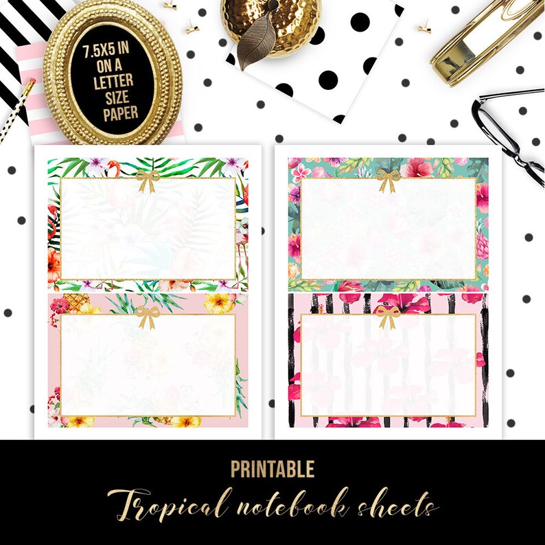 Printable Tropical Notebook Tropical Notes Tropical | Etsy