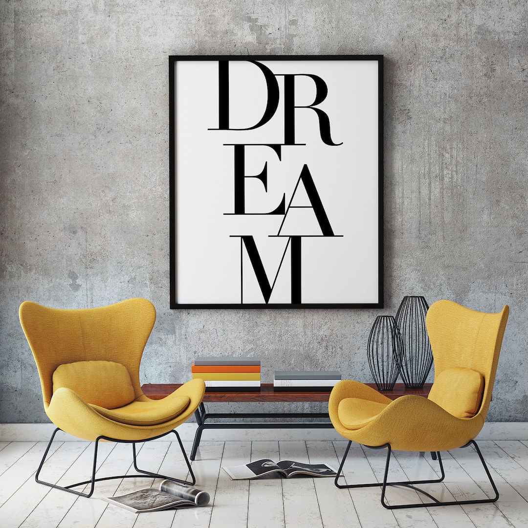 Dream Print, Printable Dream, Dream Wall Art, Dream Digital Print ...