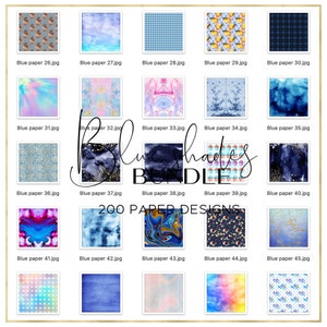 Blue Shades BUNDLE Digital Paper, Blue Wallpaper, Galaxy Background ...