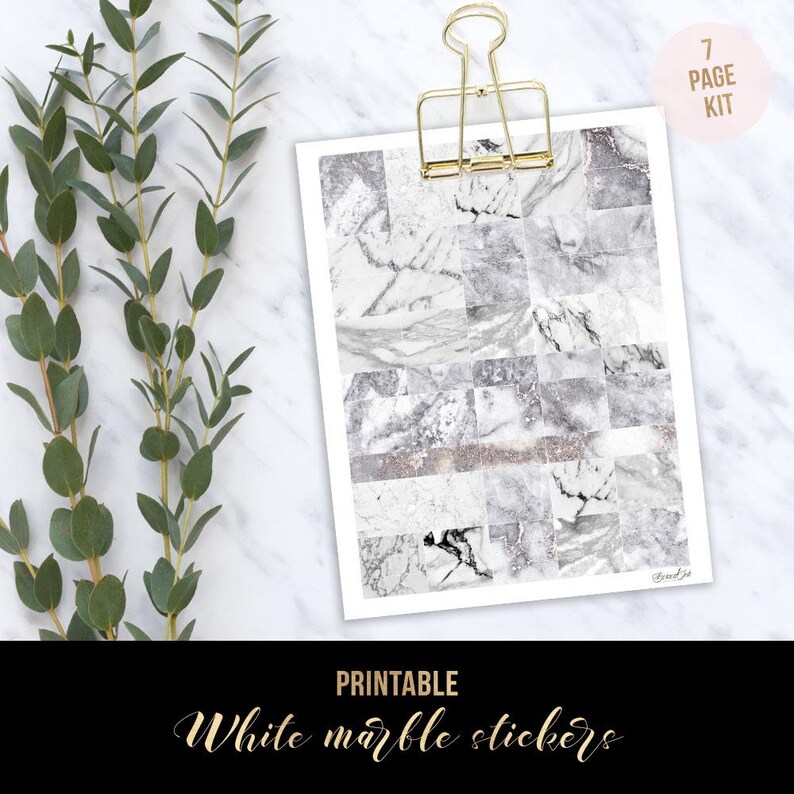 Marble Planner Stickers, Printable Marble Stickers, Marble Erin Condren ...