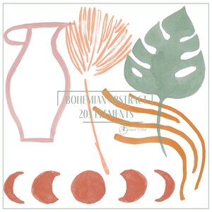 203 Bohemian Abstract Clipart, Boho Clip Art, Modern Elements ...
