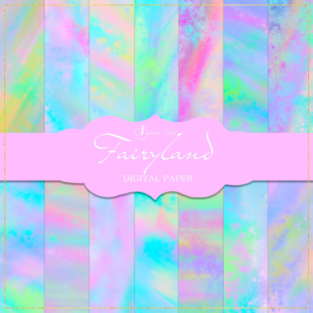 Fairyland Digital Paper, Sky Pattern, Rainbow Backdrop, Abstract ...