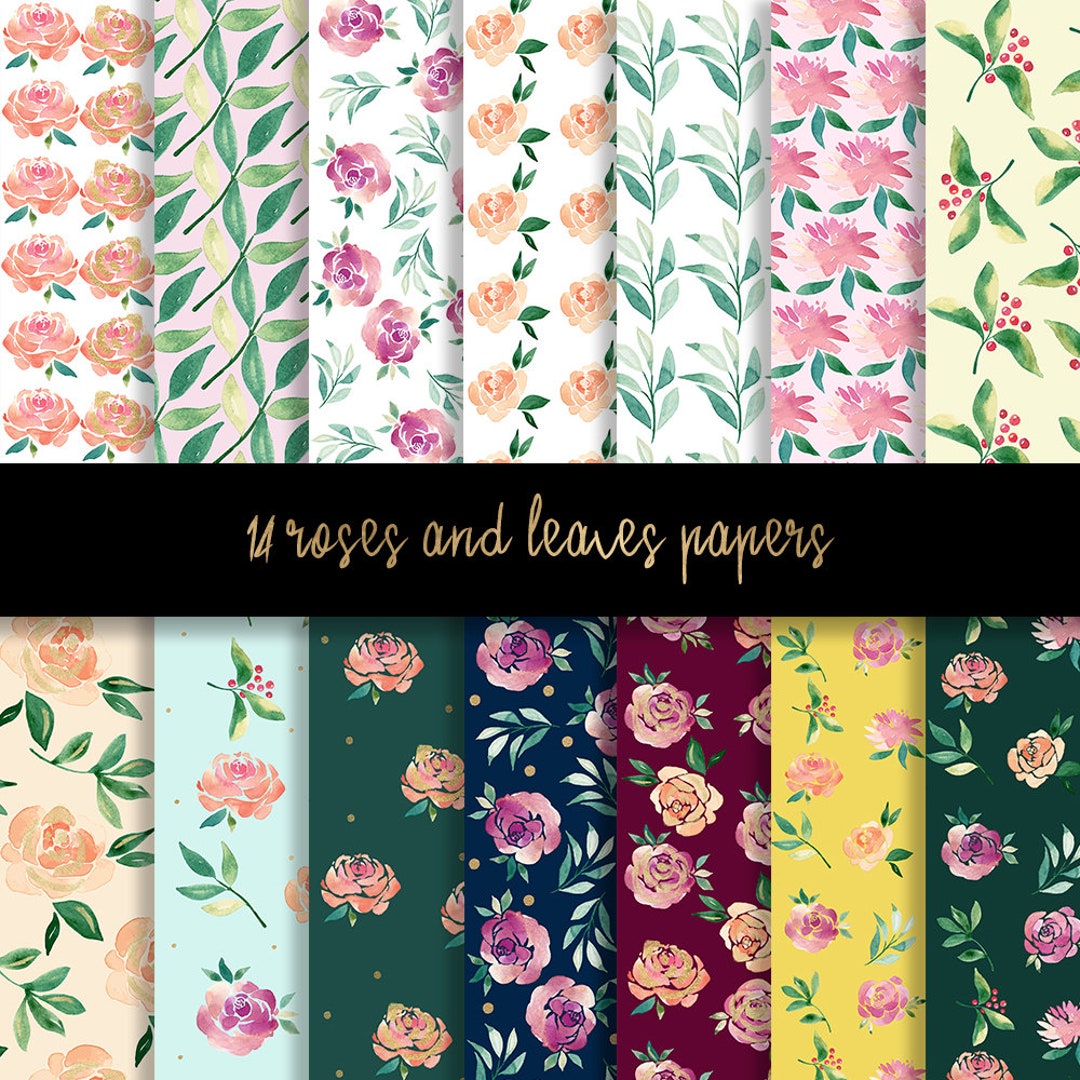 Summer Digital Paper, Roses Digital Paper, Floral Digital Papers ...