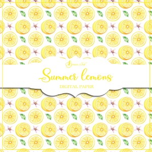 Summer Lemons Digital Paper, Seamless Pattern, Citrus Paper, Lemonade ...