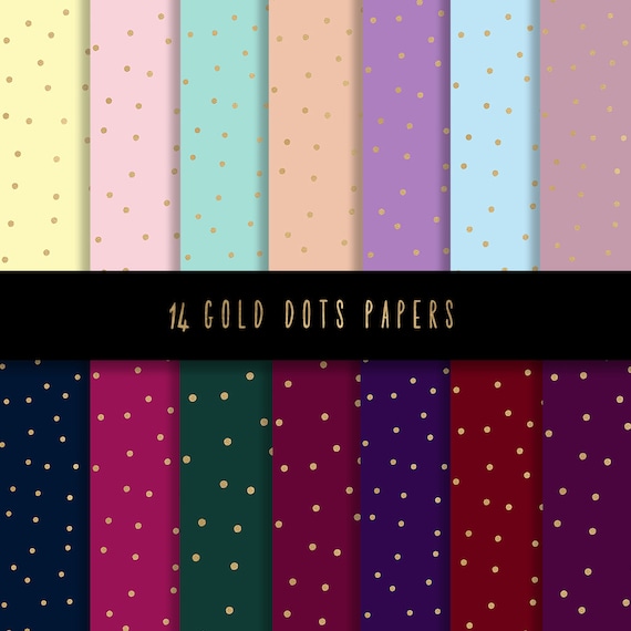 Gold Dots Digital Paper Gold Dots Paper Gold Pastel Paper - Etsy