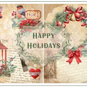 Happy Holidays Digital Paper Printable Christmas Background - Etsy