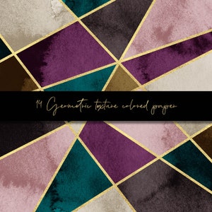 Geometric Texture Colored Digital Paper, Neutral Paper, Gold Geometric ...