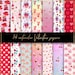 Valentines Day Watercolor Digital Paper, Valentine Card, Gold Hearts ...