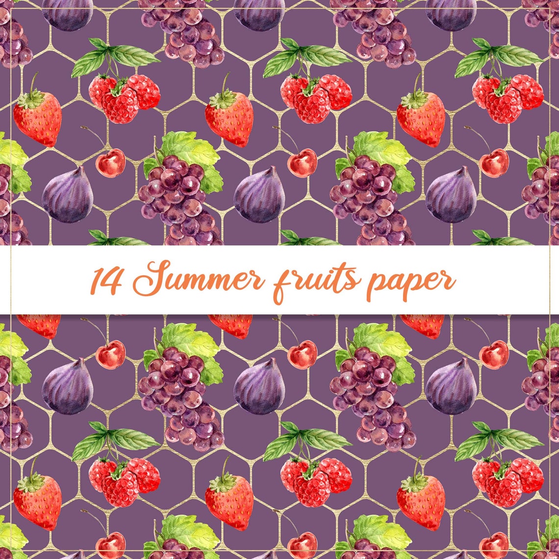 Summer Fruits Digital Paper, Seamless Pattern, Lemon Background ...