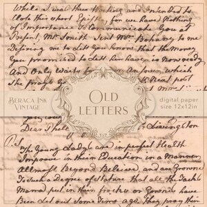Old Letters Digital Paper, Antique Documents, Ephemera Paper, Vintage ...