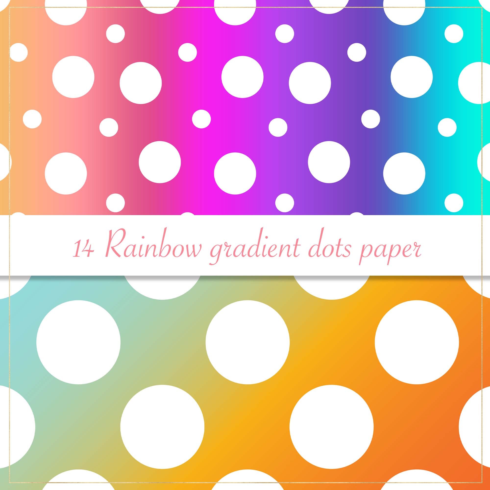 Rainbow Gradient Dots Digital Paper, Polka Dots Backdrop, Rainbow Dots ...