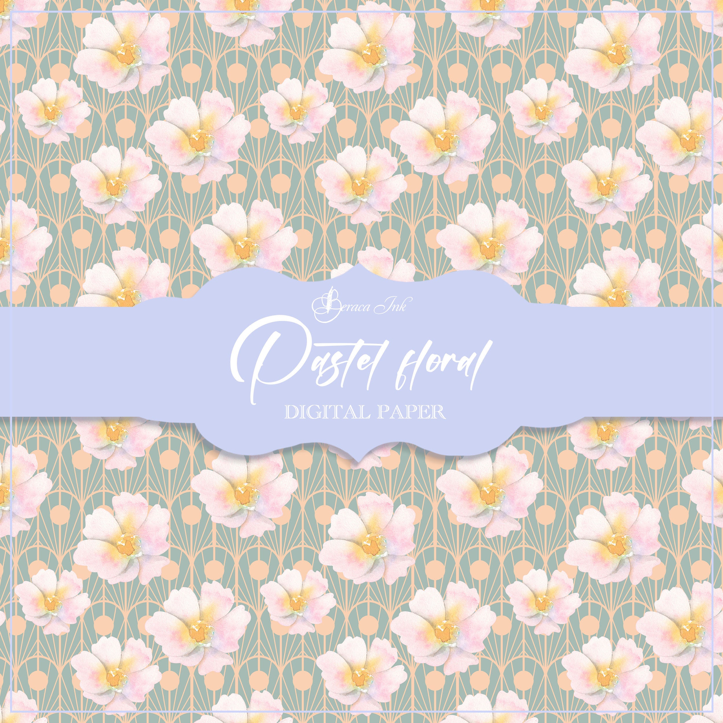 Pastel Floral Digital Paper Seamless Pattern Bohemian - Etsy